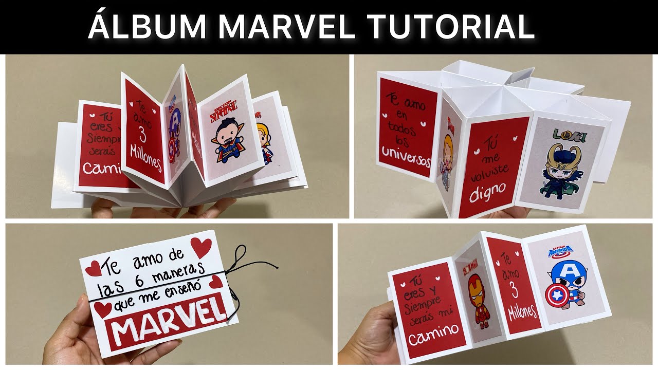 Álbum MARVEL expandible | Te amo de las 6 maneras que MARVEL me enseñó | Regalo para parejas