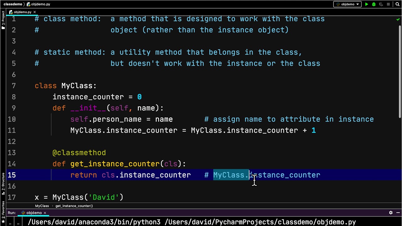 Classes 5:  @classmethod and @staticmethod