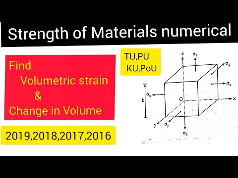 volumetric strain and change in dimension numerical || strength of material