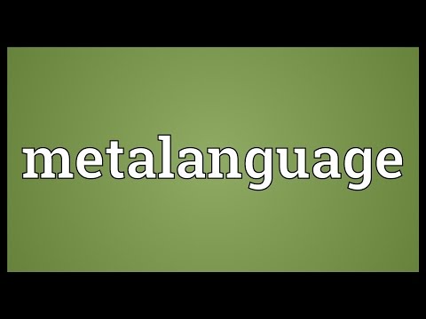 Metalanguage Meaning