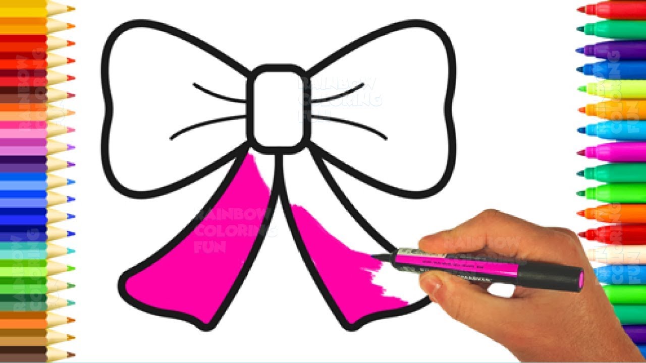 Cute Bow Coloring Pages and Drawings for Baby - Art Colours for Kids