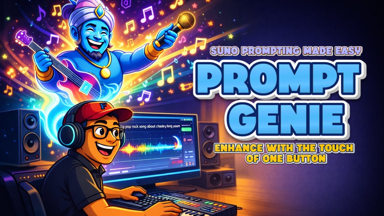 Suno Prompting Made Easy  with  Prompt Genie - One Button Touch Enhancer