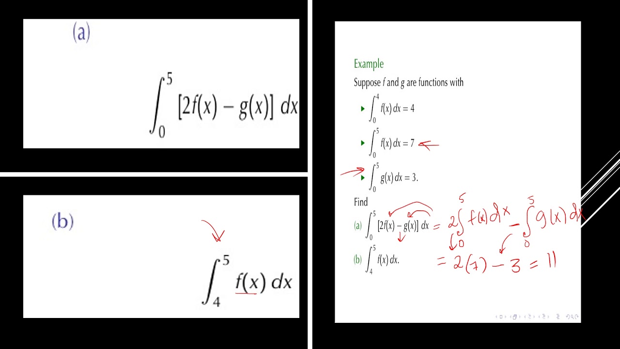 Evaluate definite Integrals using Properties Part 3