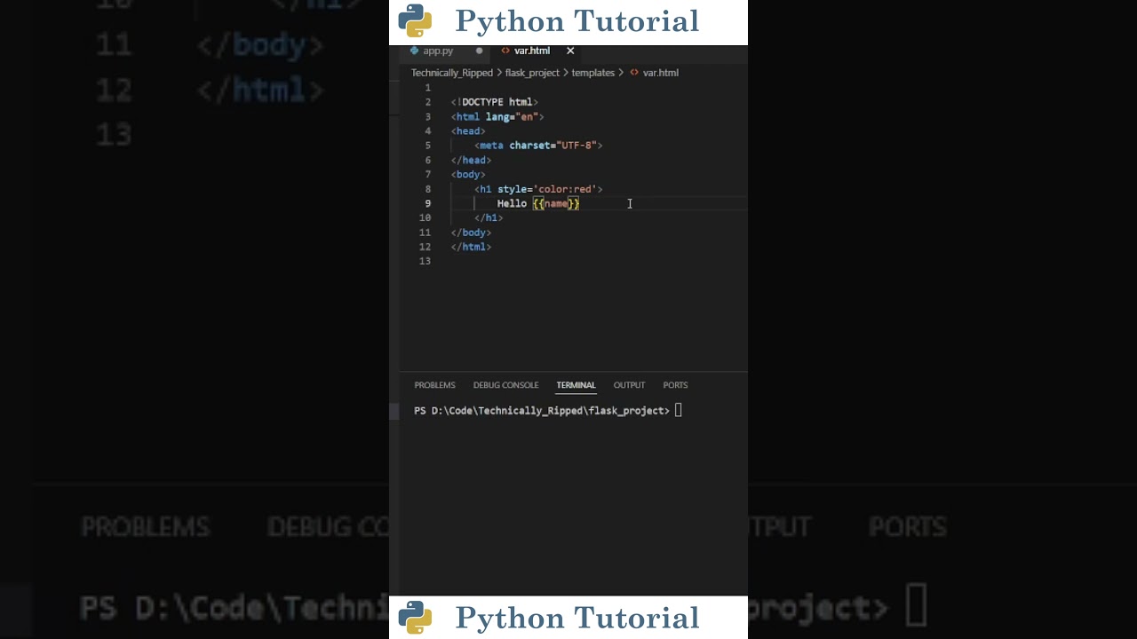 Render Python Variables in Flask | Python Tutorial