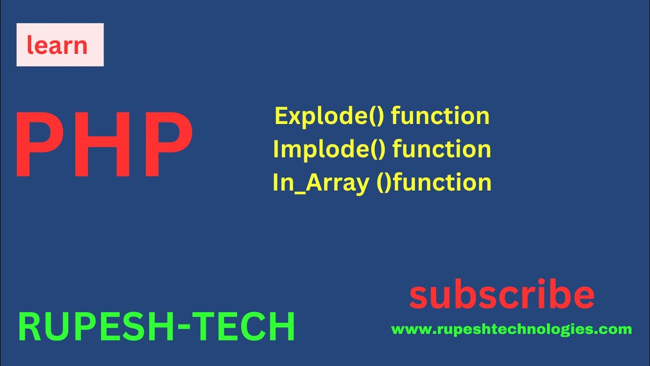 PHP Explode,In_Array & Implode Function Tutorial in Hindi