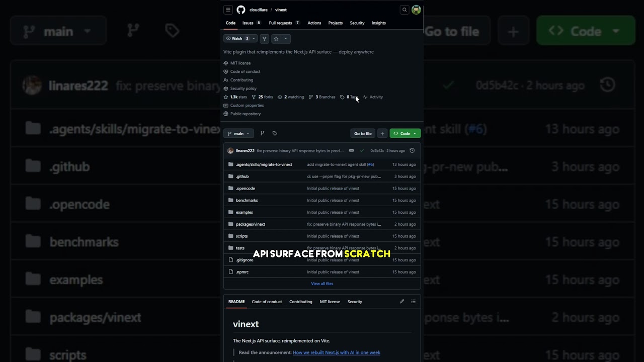 vinext: a Vite plugin that completely reimplements the Next.js API surface from scratch