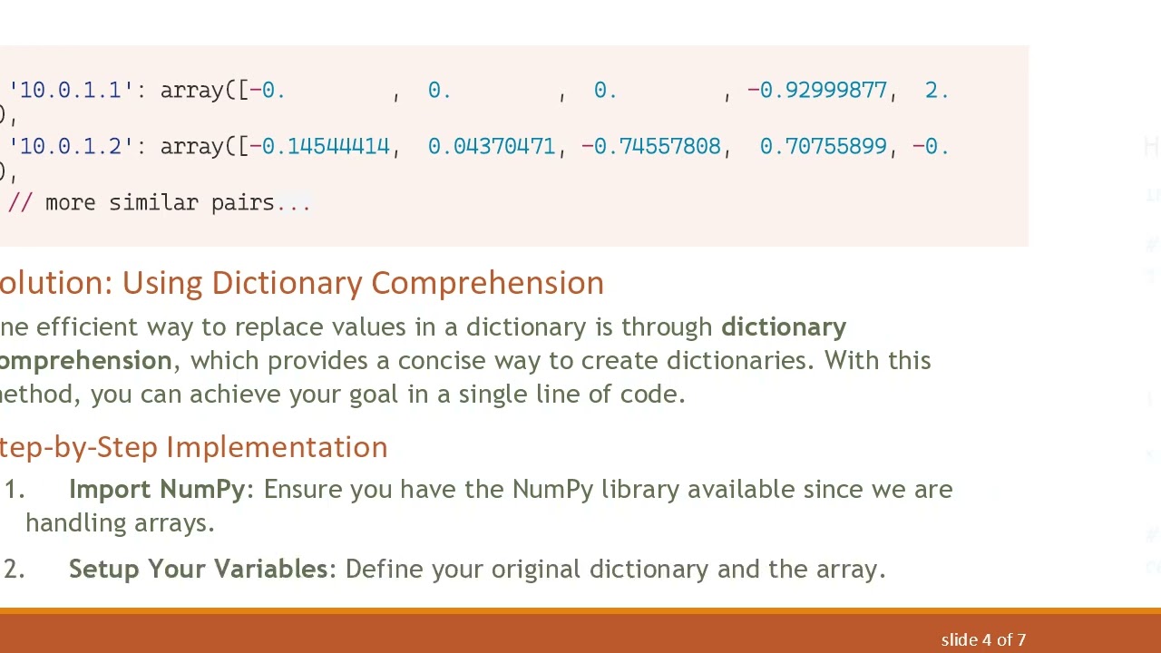 How to Effectively Change Values in a Dictionary Using a Python Array