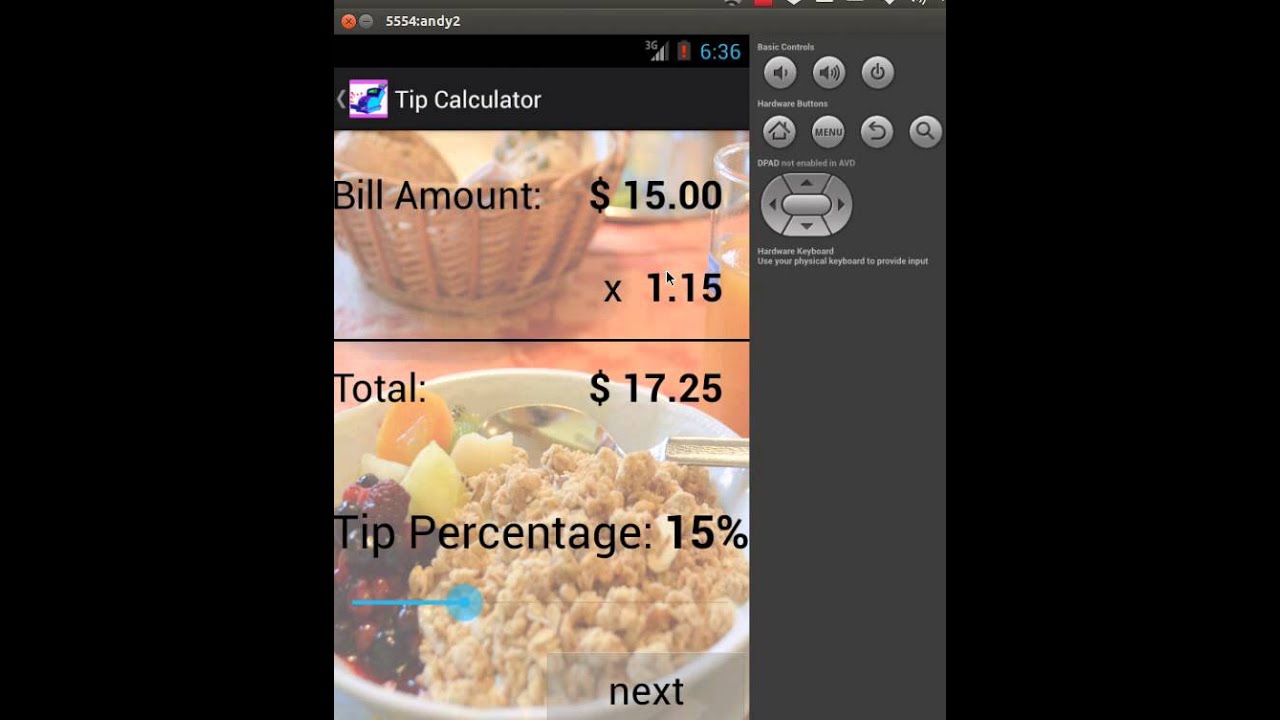 Basic tip calculator app