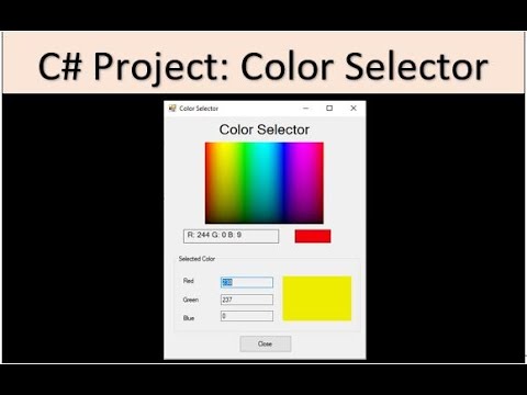 Color Selector C# | Windows forms | C# Tutorial