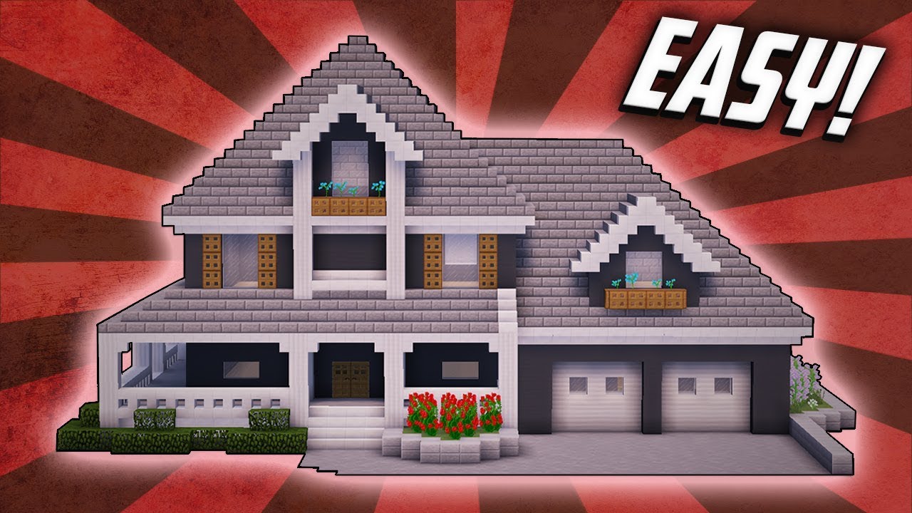 Minecraft: How To Build A Suburban Mansion House Tutorial (#4)