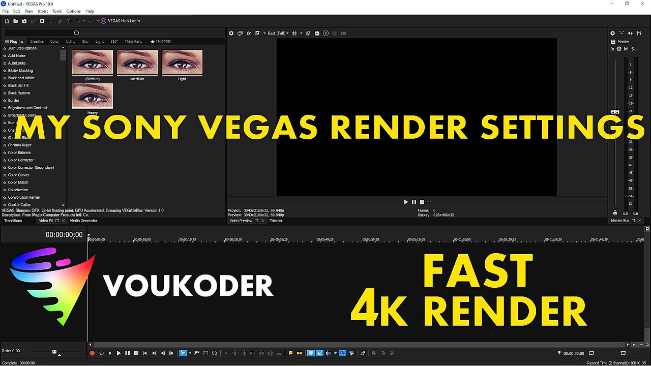 My Sony Vegas 19 Render Settings - 4K RENDER - VOUKODER