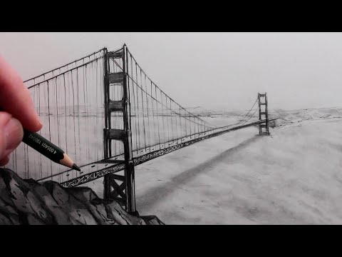 How To Draw The Golden Gate Bridge Step by Step – I'm Youtuber – Follow ...