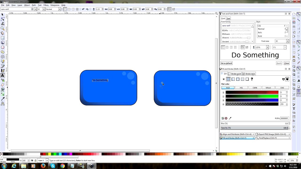 Inkscape tutorial - How to Make a Button