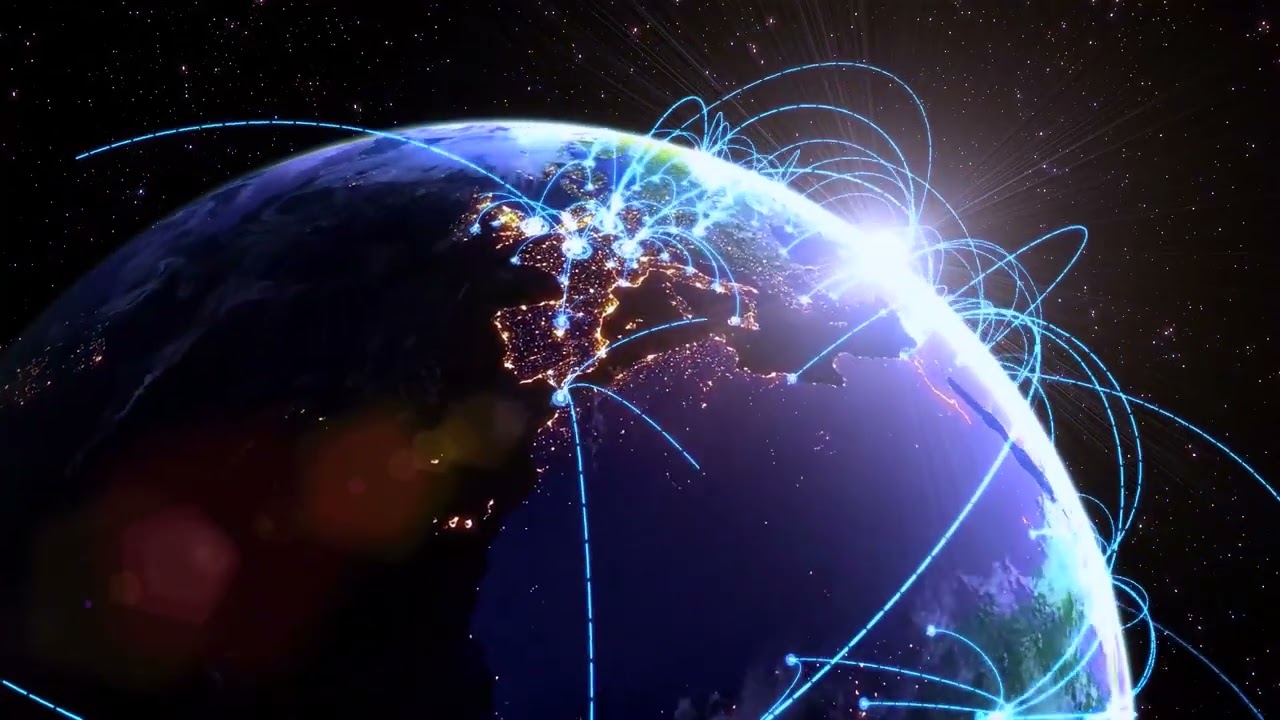 World connection animation, global network, Earth Spinning, Globe Motion Graphics,Loop visual effect