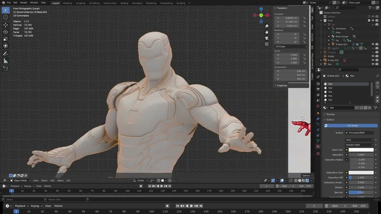 Iron Man - Positioning timelapse