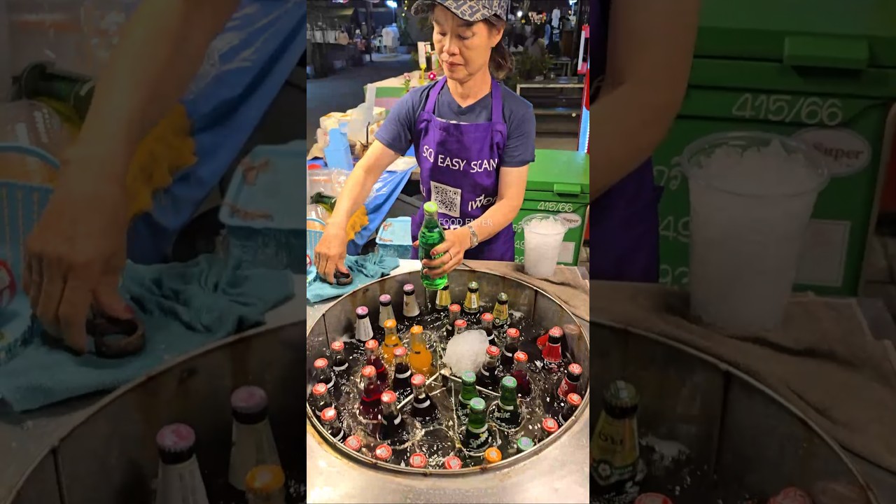 Only in Thailand! Amazing Green Soda Slushy Street Drink