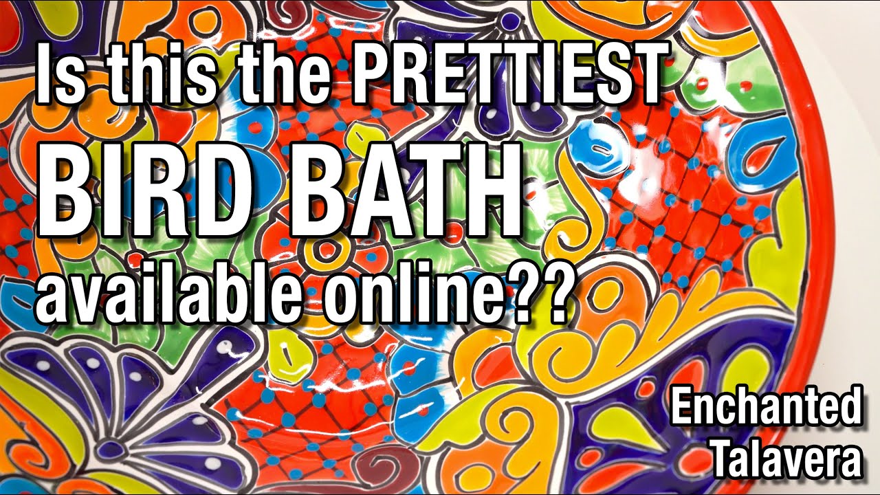 TRULY STUNNING! Talavera Bird Bath is Handmade PERFECTION. Enchanted Talavera Large Bird Bath in Red