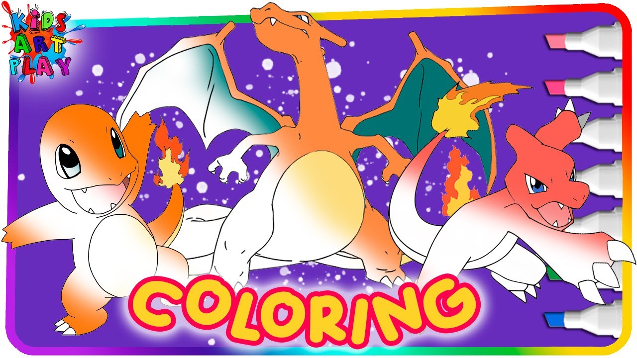 pokemon coloring book compilation charmander charmeleon charizard evolution coloring book pages