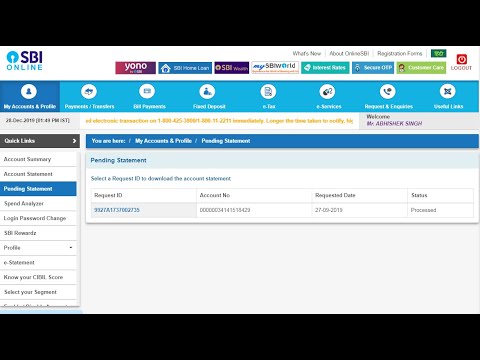 How to Check SBI Pending Statement Online | SBI Personal Banking | SBI Bank Statement Online