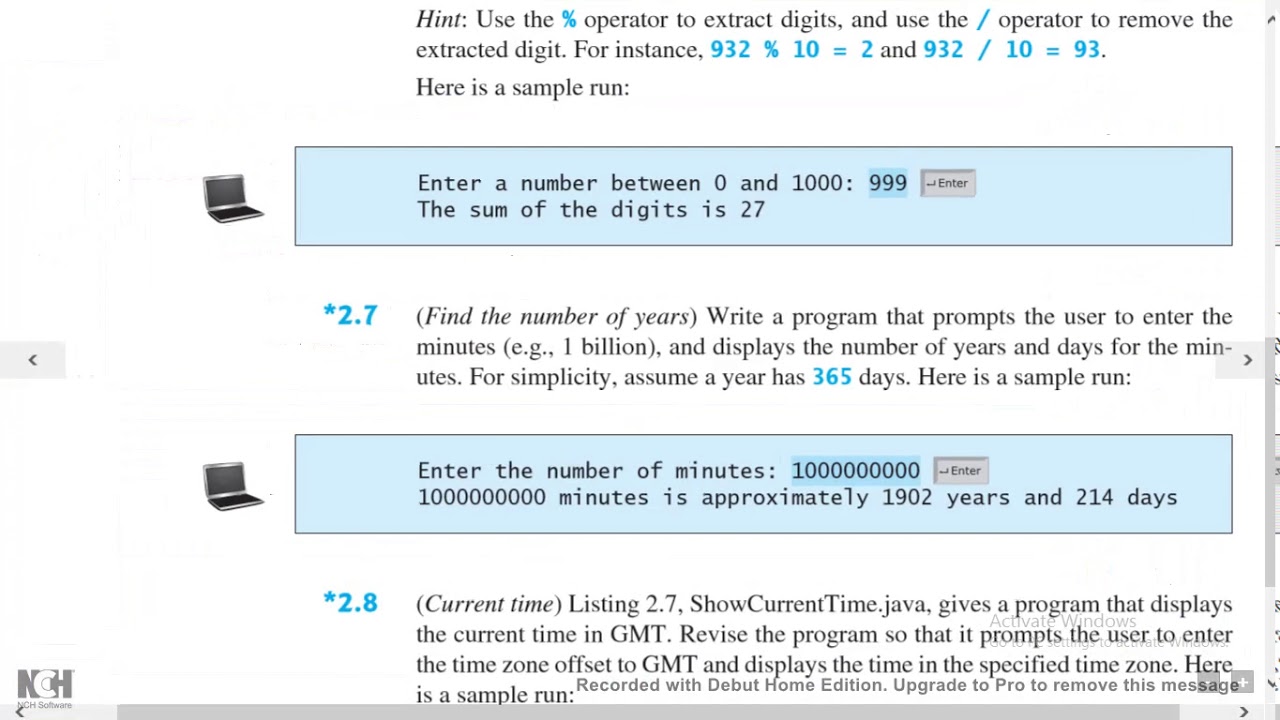 Introduction To Java Programming   Exercise 2 7a