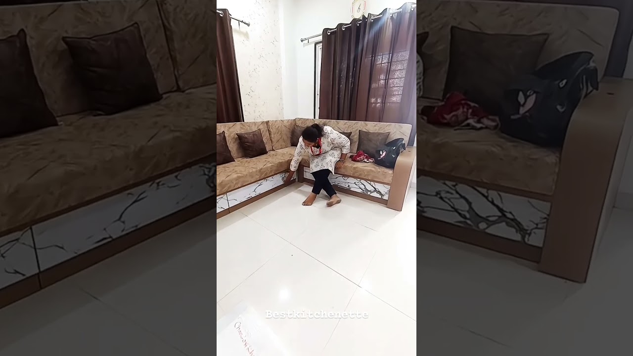 Stylish L-Shaped Sofa Set for Living Room | Modern Corner Sofa with Storage Solutions