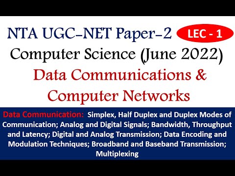 Data Communications Video Lecture - Crash Course for UGC NET Computer science