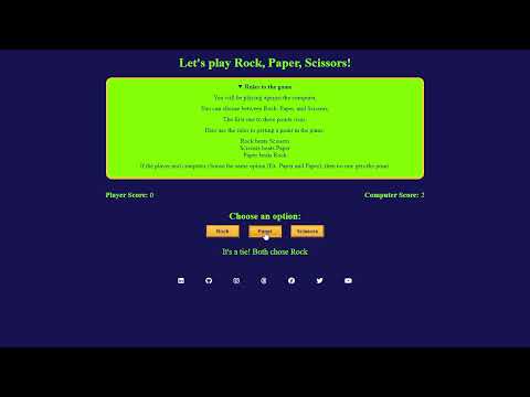 Rock Paper Scissors Game Project Using #HTML #css #javascript
