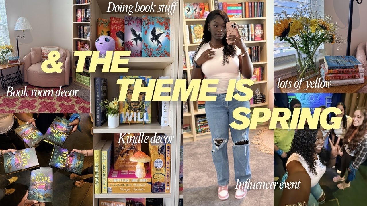 Doing book stuff | spring reset 💐 penguin teen event 🙌🏾 book room makeover 🌼 kindle decor +more