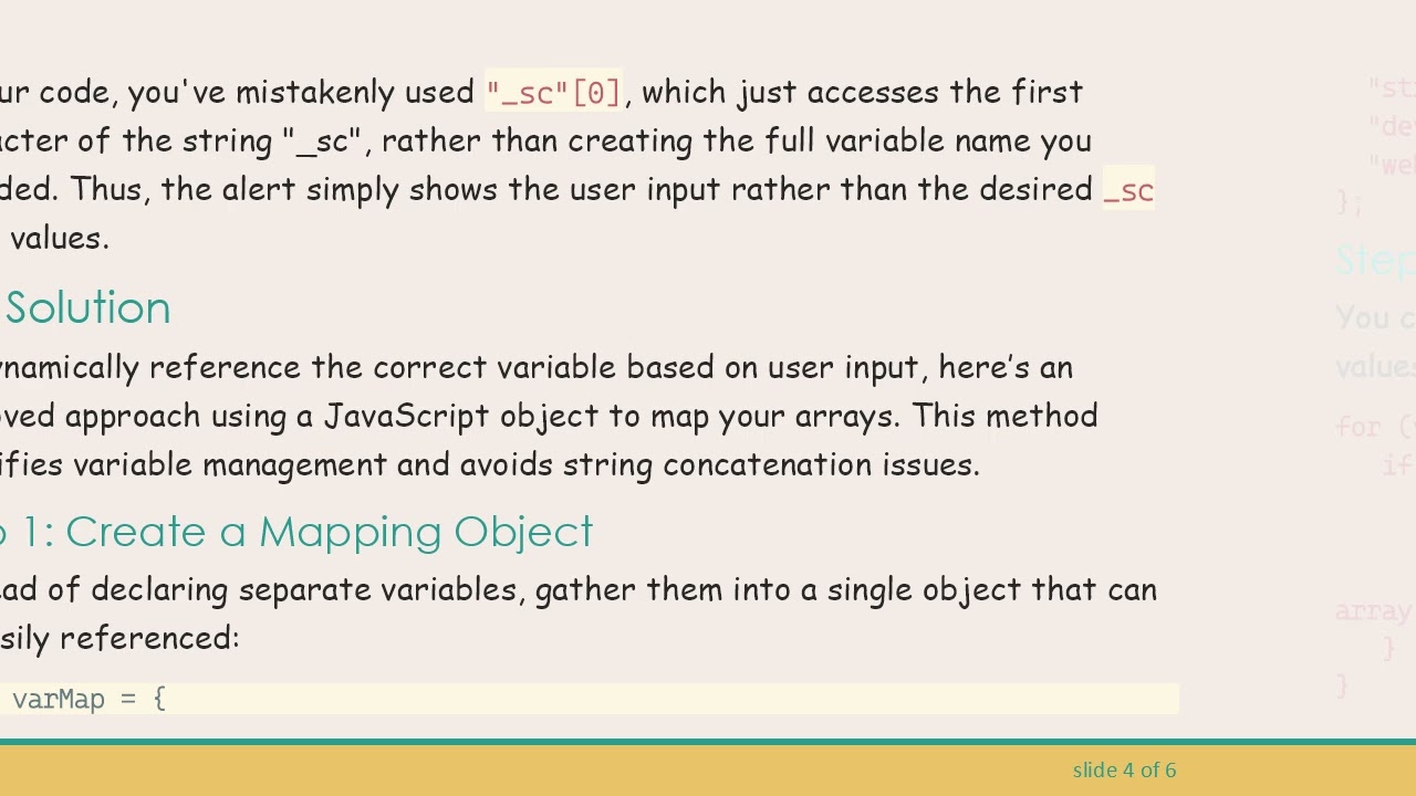 How to Dynamically Reference Variables in Javascript Using Array and Object Mapping