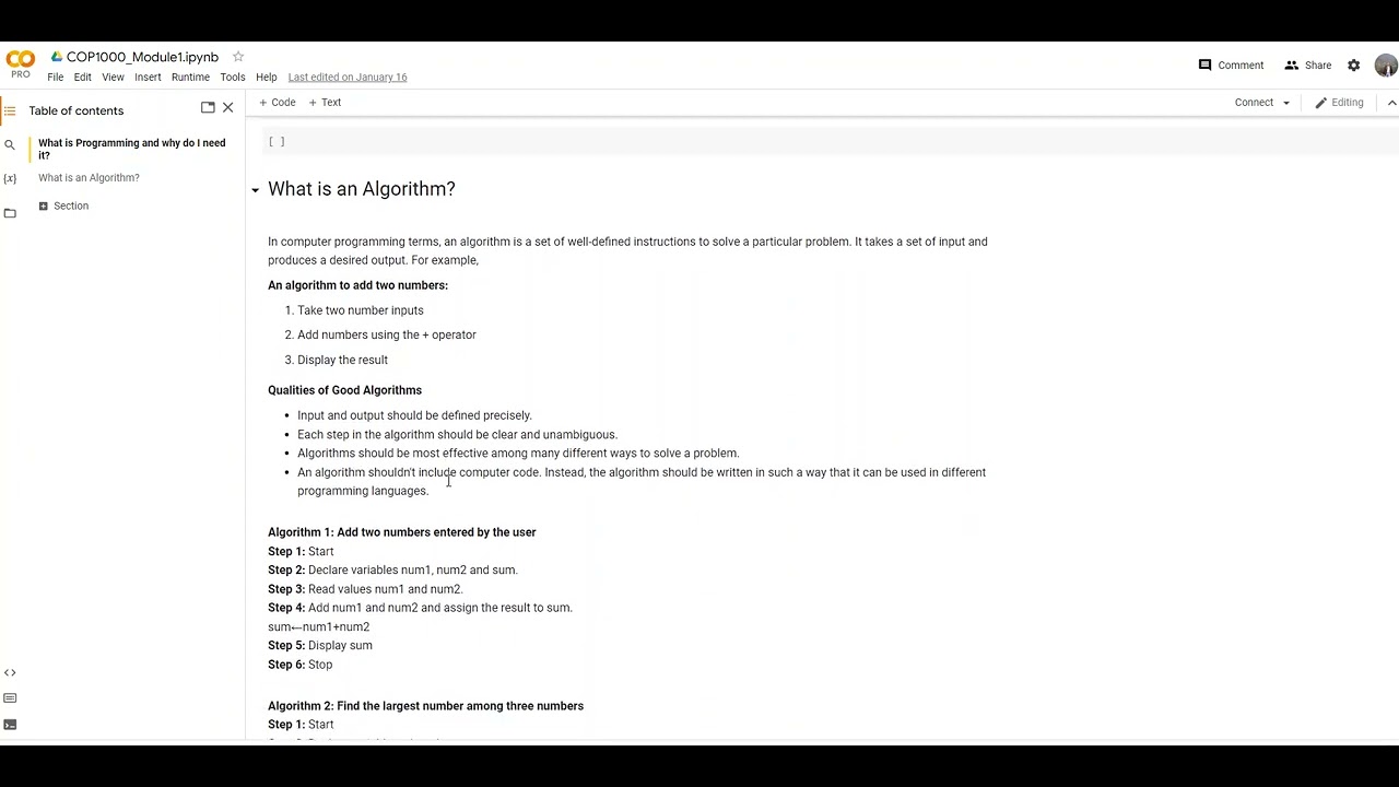COP1000 2-3 Algorithms