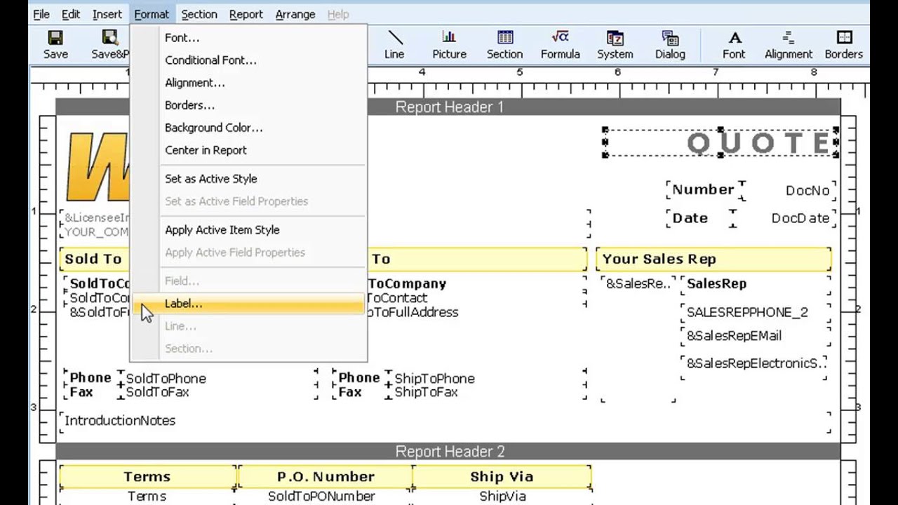 QuoteWerks - Layout Designer Basic Overview