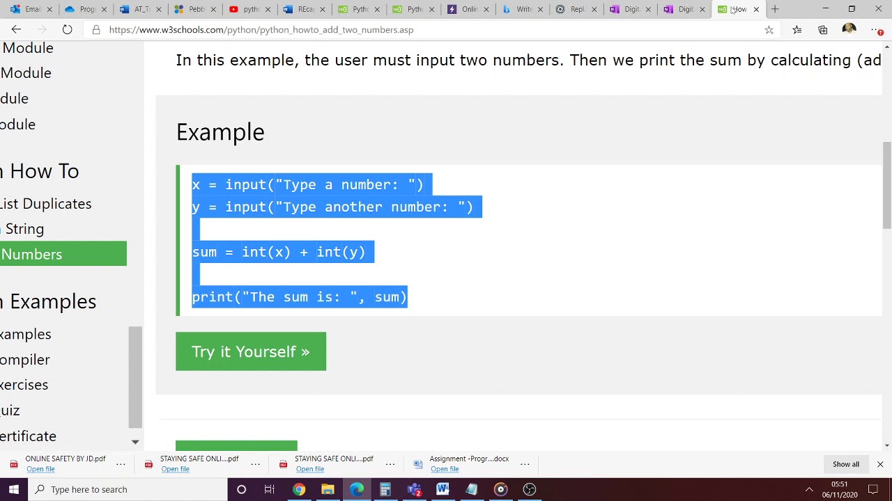 Digital Skills Level 2 - Programming fundamentals (Exercise 1)
