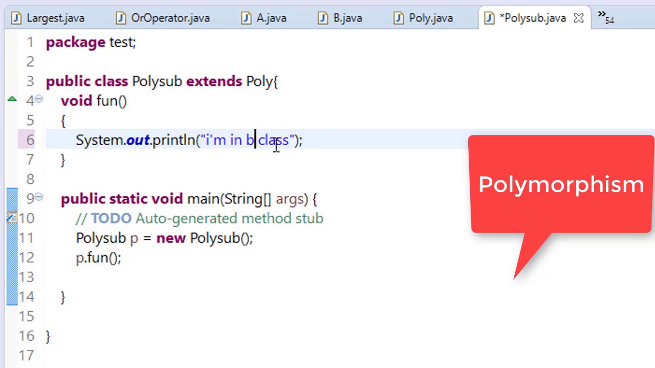 66. Polymorphism in java
