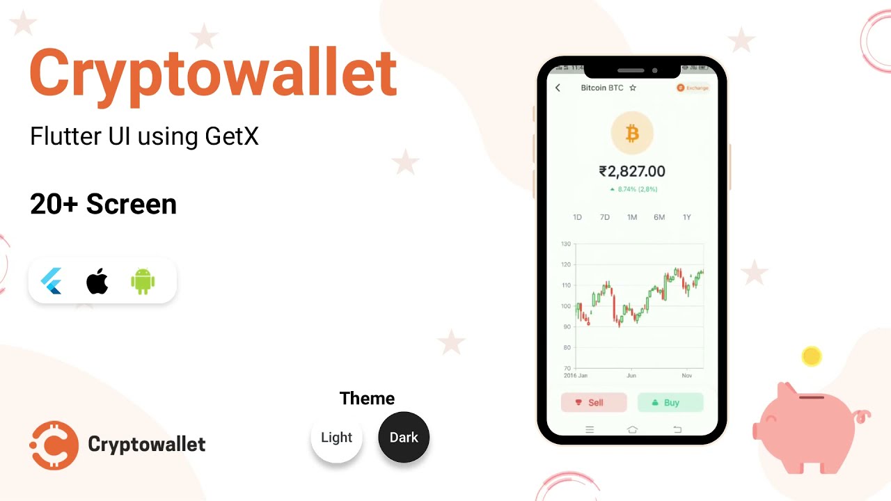 CryptoWallet Flutter UI KIT - Android template, iOS template and Flutter Using GetX