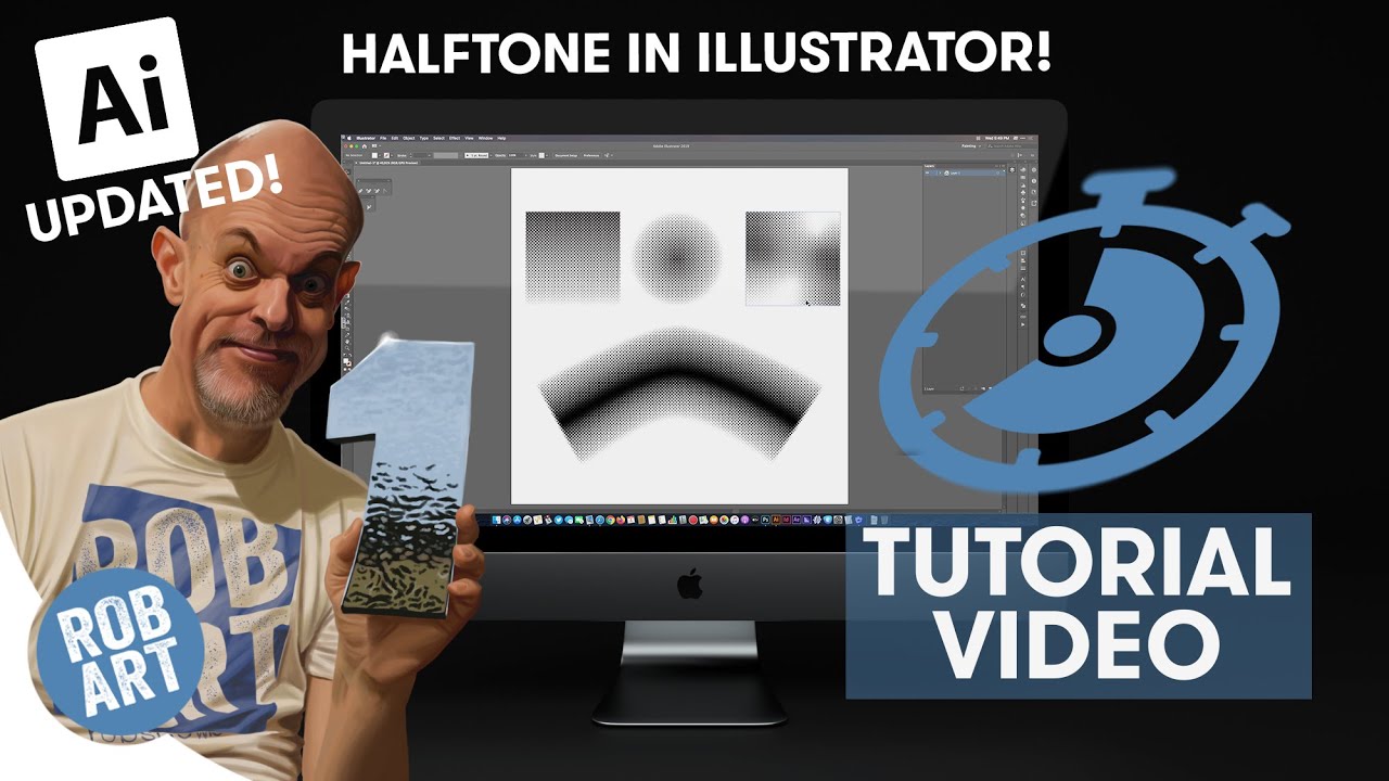 TUTORIAL UPDATE! HALFTONE DOT PATTERN IN ADOBE ILLUSTRATOR - turn gradient fill into halftone!