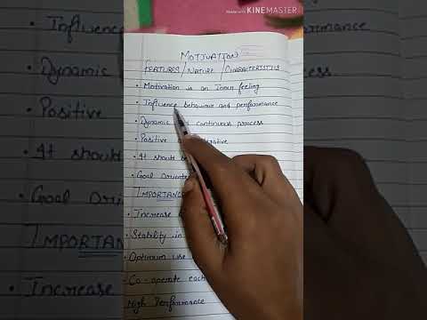 Meaning of Motivation, Features/Nature, Importantance/Advantages in Hindi. See description below.