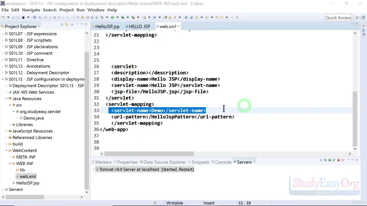207 JSP configuration in deployment descriptor ( Please SUBSCRIBE Our Channel )