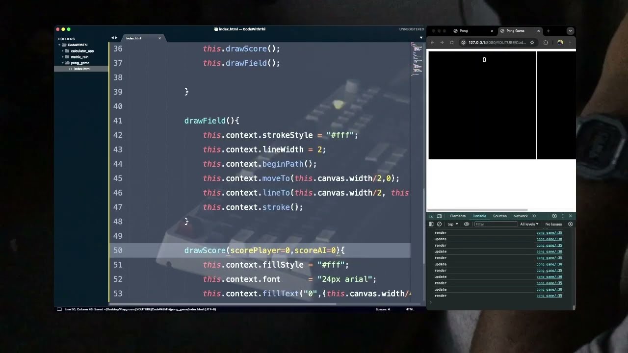 ASMR Programming | Coding Pong Game | No Talking