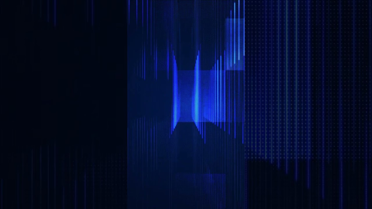 vertical abstract blue technology background with a glowing grid of lines dots and digital data part