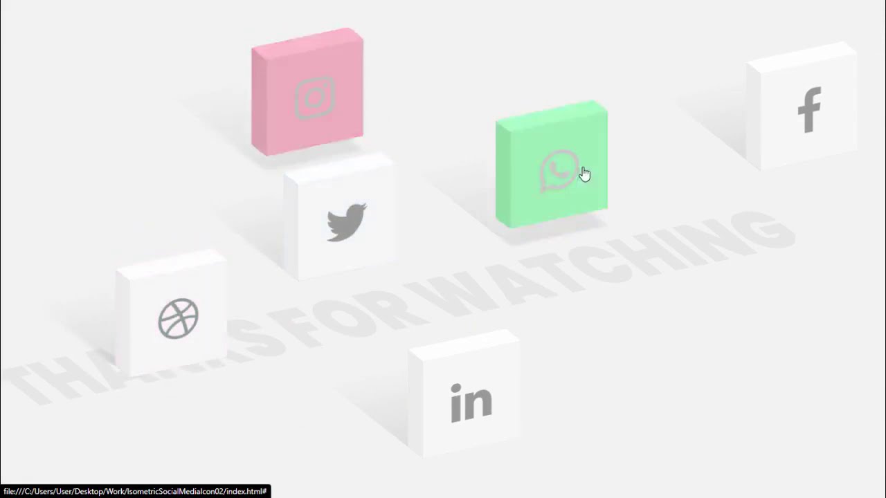 Amazing CSS Isometric Social Media Icons Hover Effects | Teaser