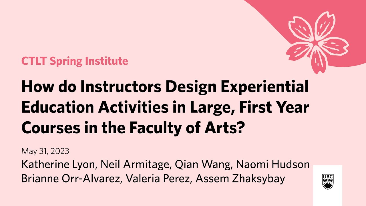 How do Instructors Design Experiential Education Activities in Large, First Year Courses?