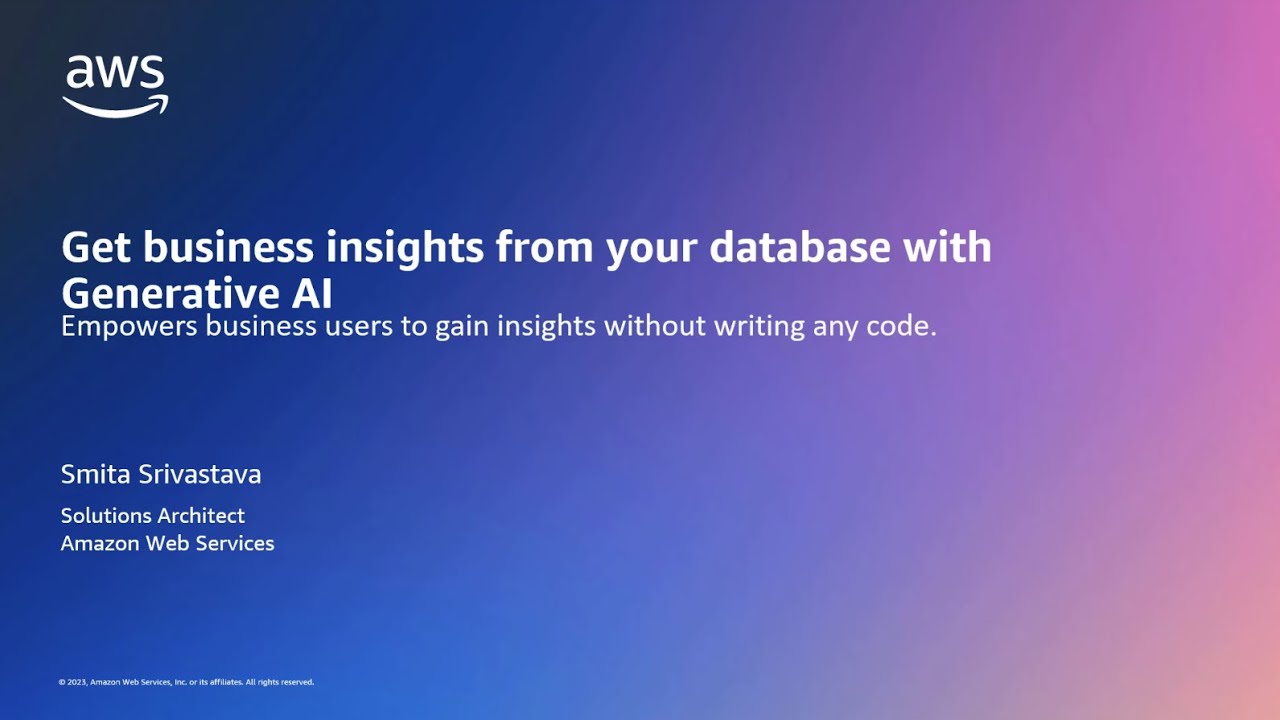 Get business insights from your structured data sources using natural language | Amazon Web Services