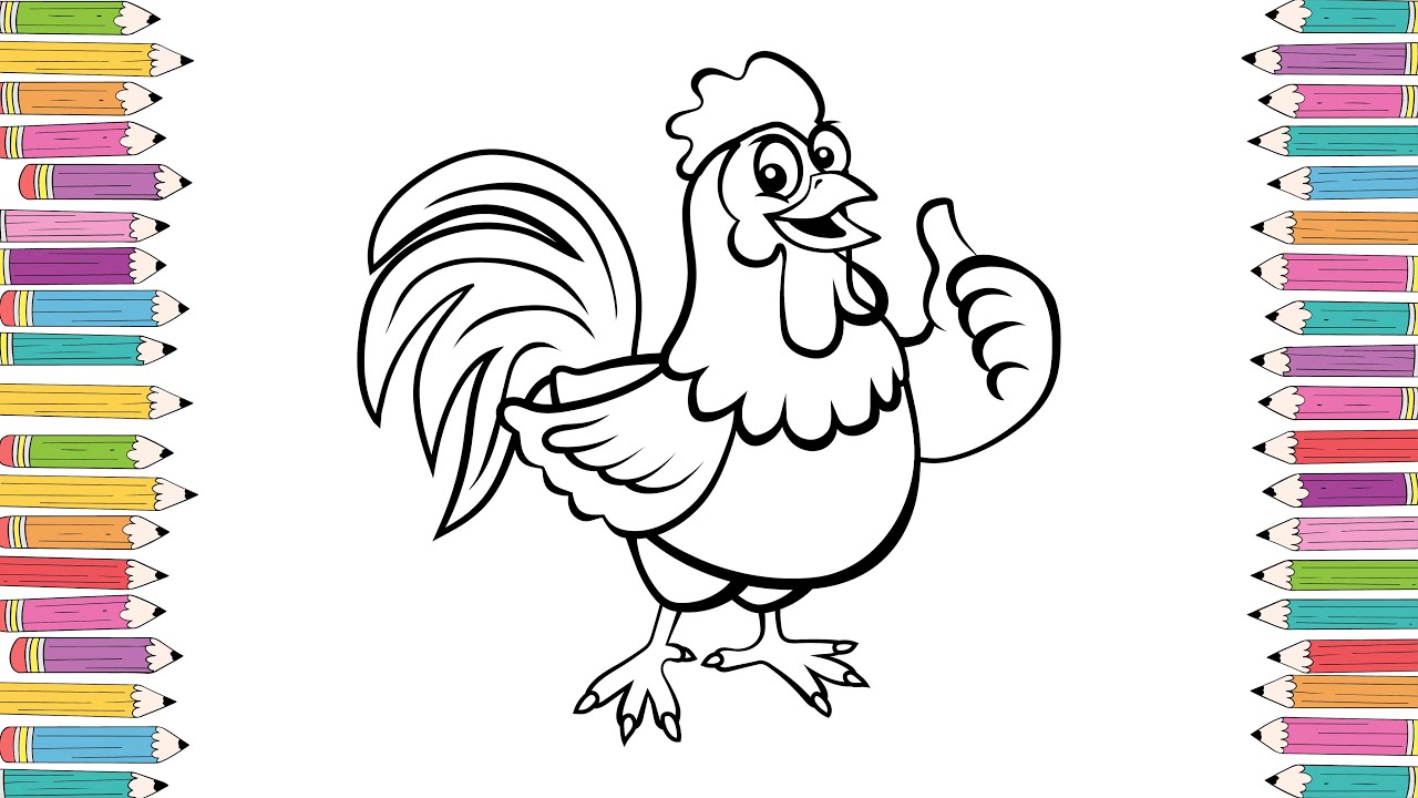 Fun Chicken Coloring Pages for Kids! Educational Coloring Videos 🐔