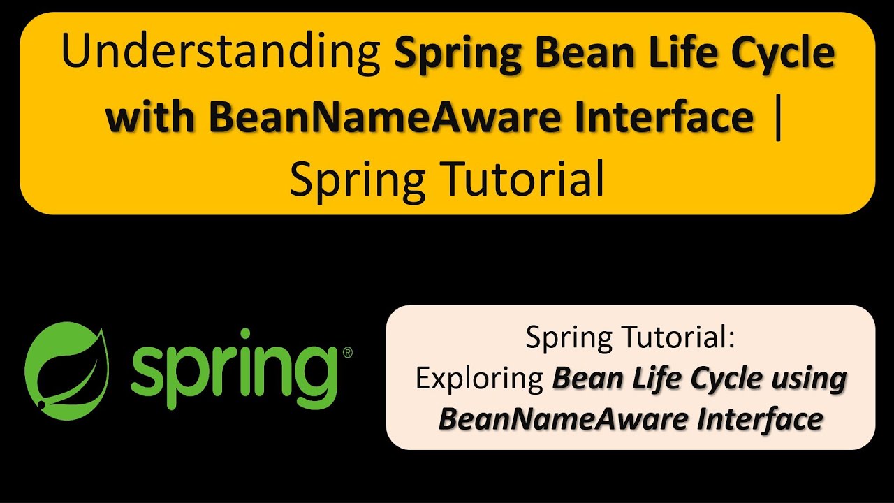 Understanding Spring Bean Life Cycle with BeanNameAware Interface | Spring Tutorial