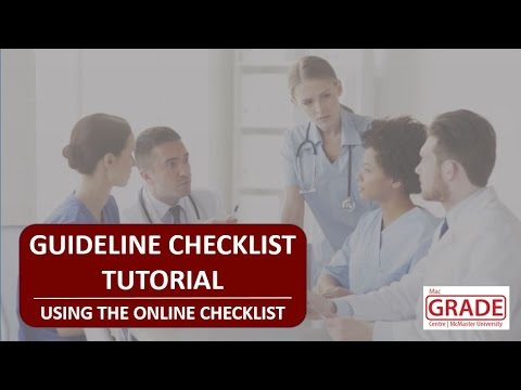 How to Navigate the Online Guideline Checklist