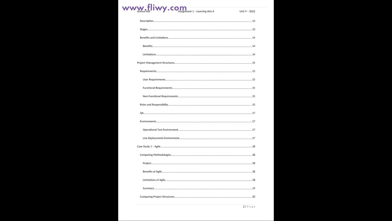 Unit 9: IT Project Management - 2022/23 - Assignment 1 (Learning Aim A) (All Criterias Met)