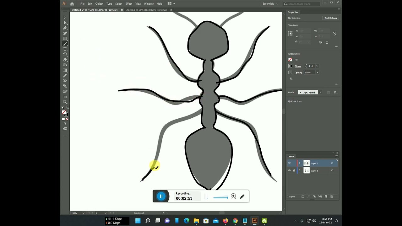 How to make Ant line art with Illustrator