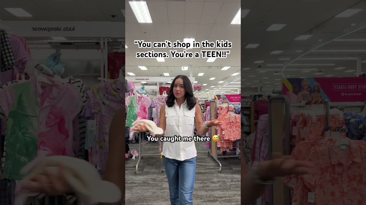Kids clothes fit me OKAYY 🙄😛💅 #fyp #shorts #funny #relatable #trend #skit #shopping #viral