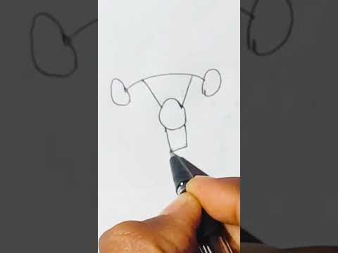 how to draw a outline gym man very easy drawing #shorts #youtubeshorts #art #artistprinceyt