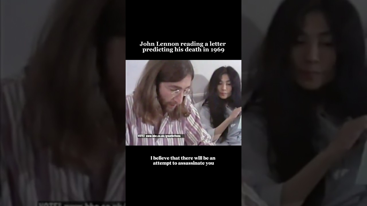 John Lennon reading a letter predicting his death in 1969 #johnlennon #beatles #classicrock #creepy